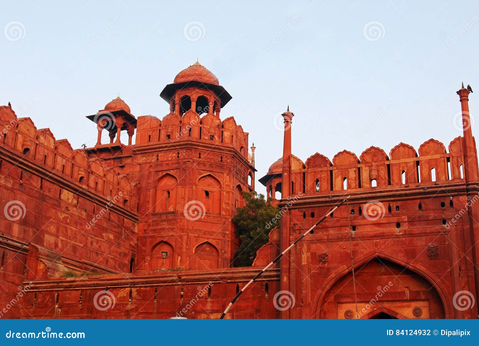 The wall of Red Fort stock photo. Image of traditional - 84124932