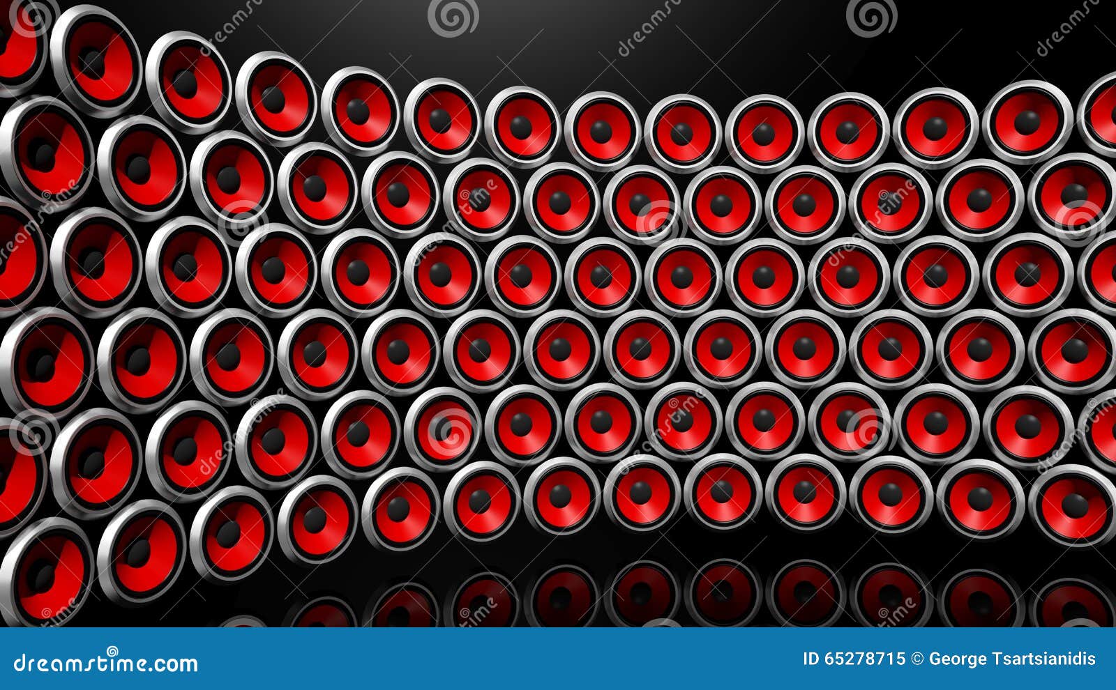 Wall of Red Speakers Abstract Stock Illustration - Illustration of ...