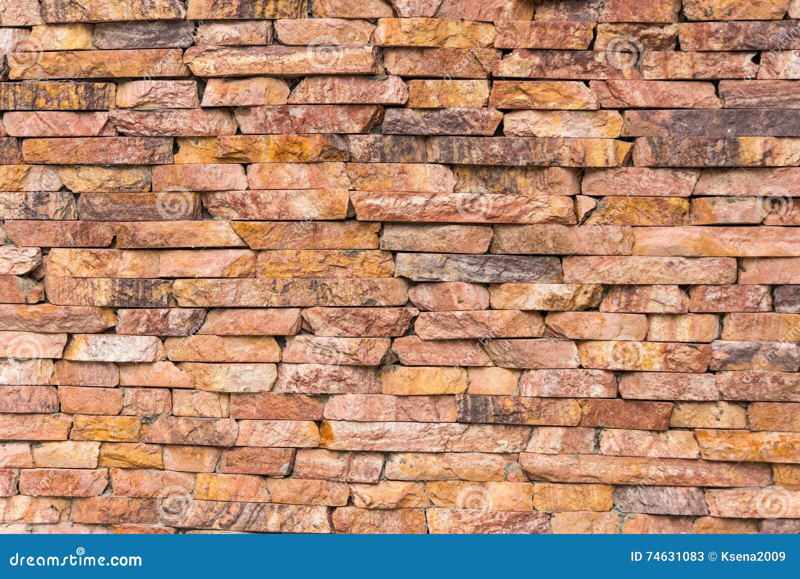 Wall of red stone tiles stock image. Image of concrete - 74631083