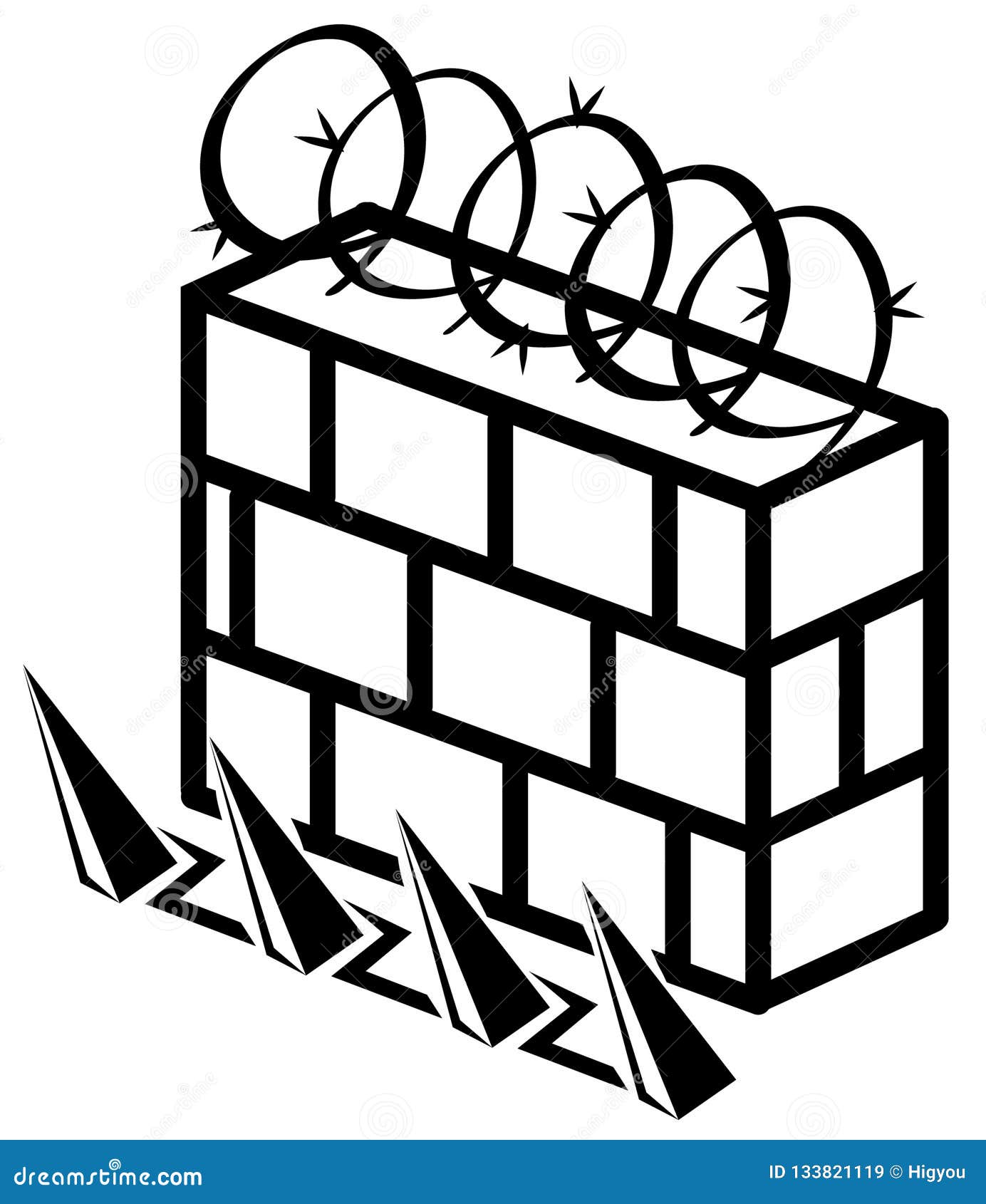 Wall Reinforced Security Stencil Stock Vector - Illustration of danger ...