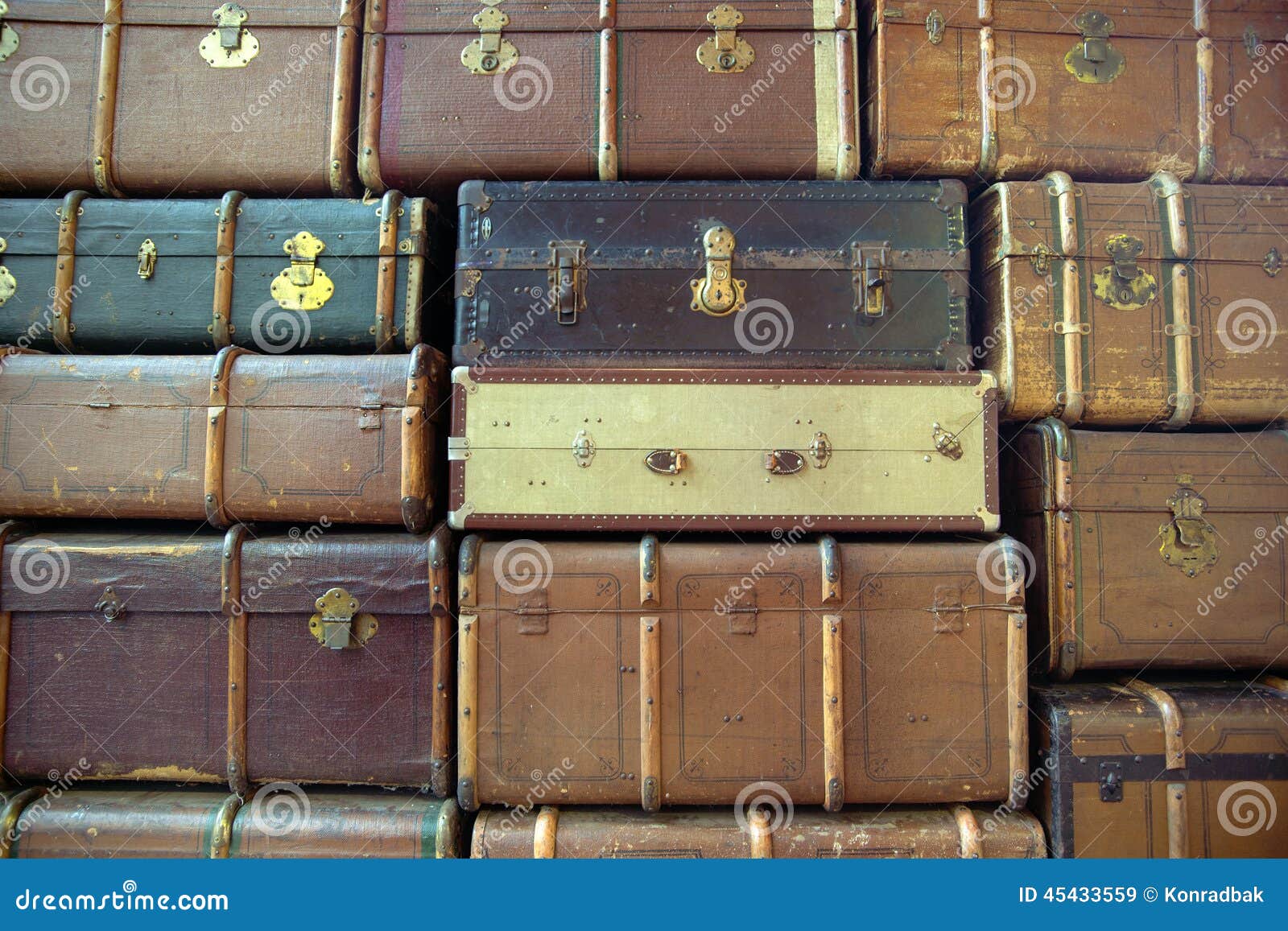 Wall of the Retro Suitcases Stock Image - Image of suitcase, front ...