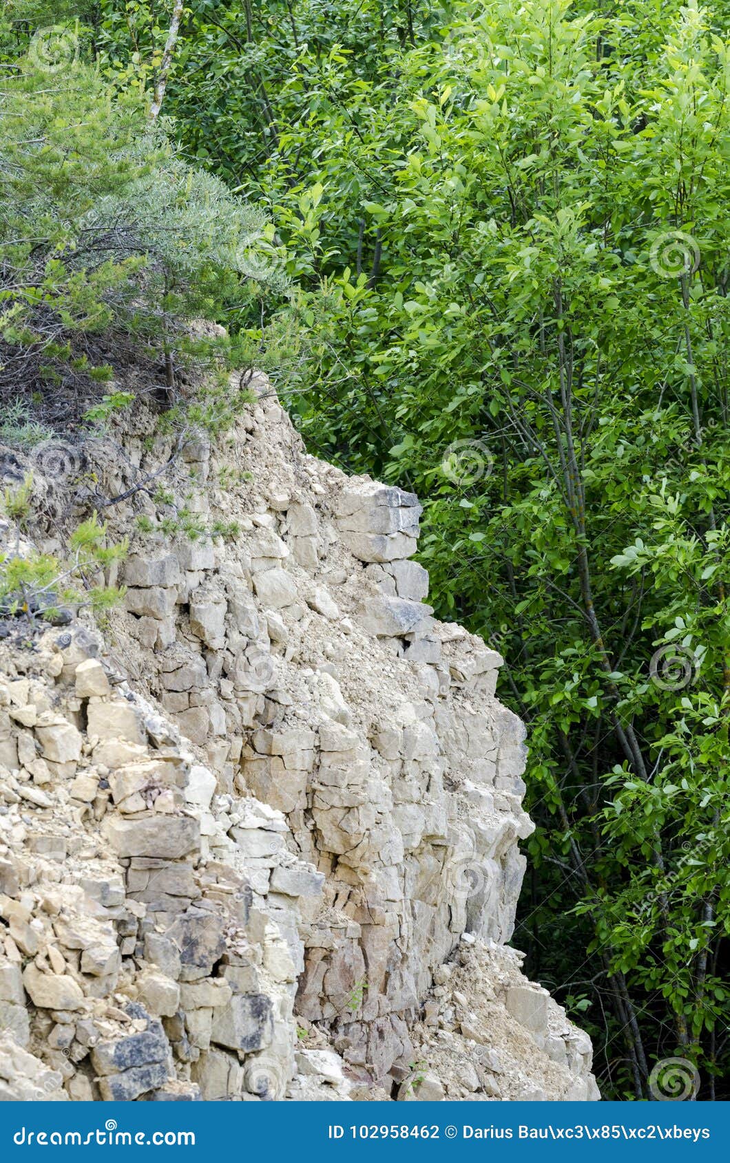 Wall of rocks stock photo. Image of excavation, mountain - 102958462