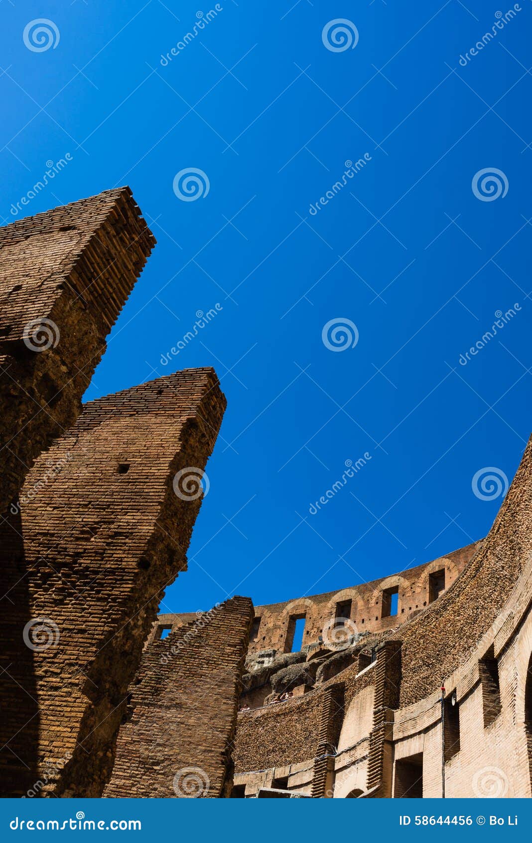 Wall of Rome Colosseum stock photo. Image of holidays - 58644456