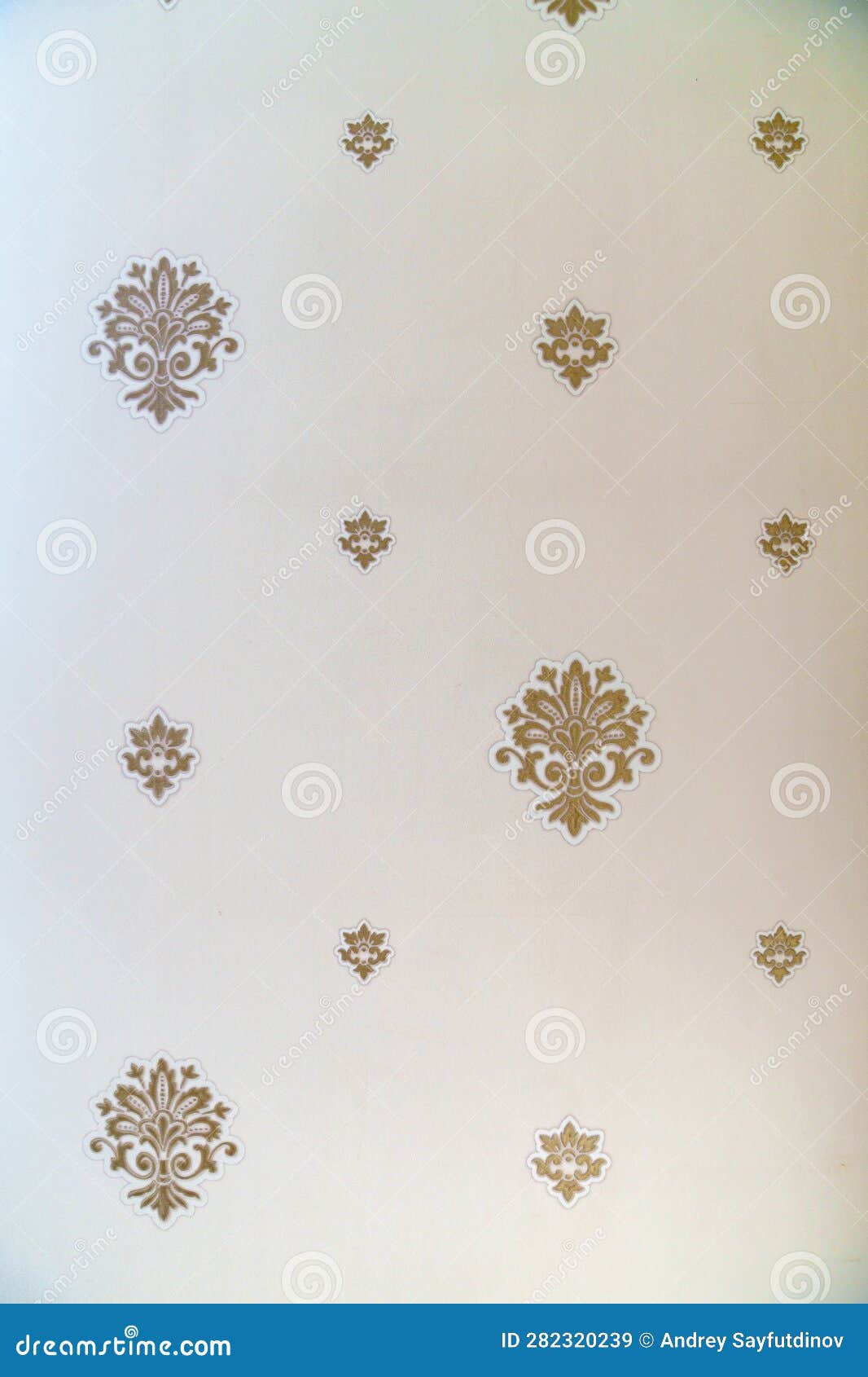 Wall of the Room with Wallpaper with a Pattern. Stock Image - Image of ...