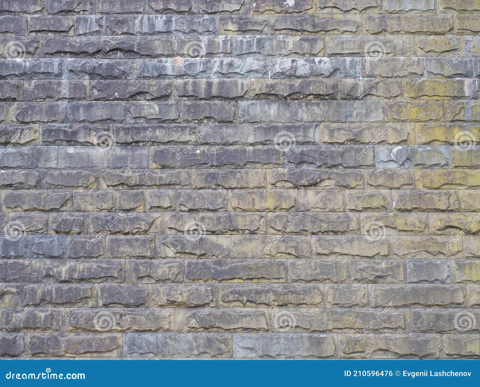 Wall with Rough Textured Masonry Covered with Stains and Darkened. Not ...