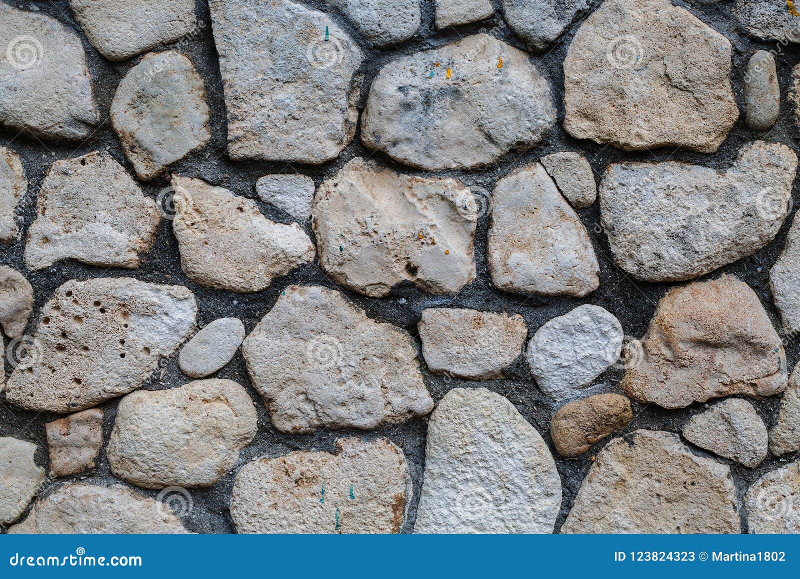 Wall Round Stone Rock Texture Background. Stock Image - Image of gray ...