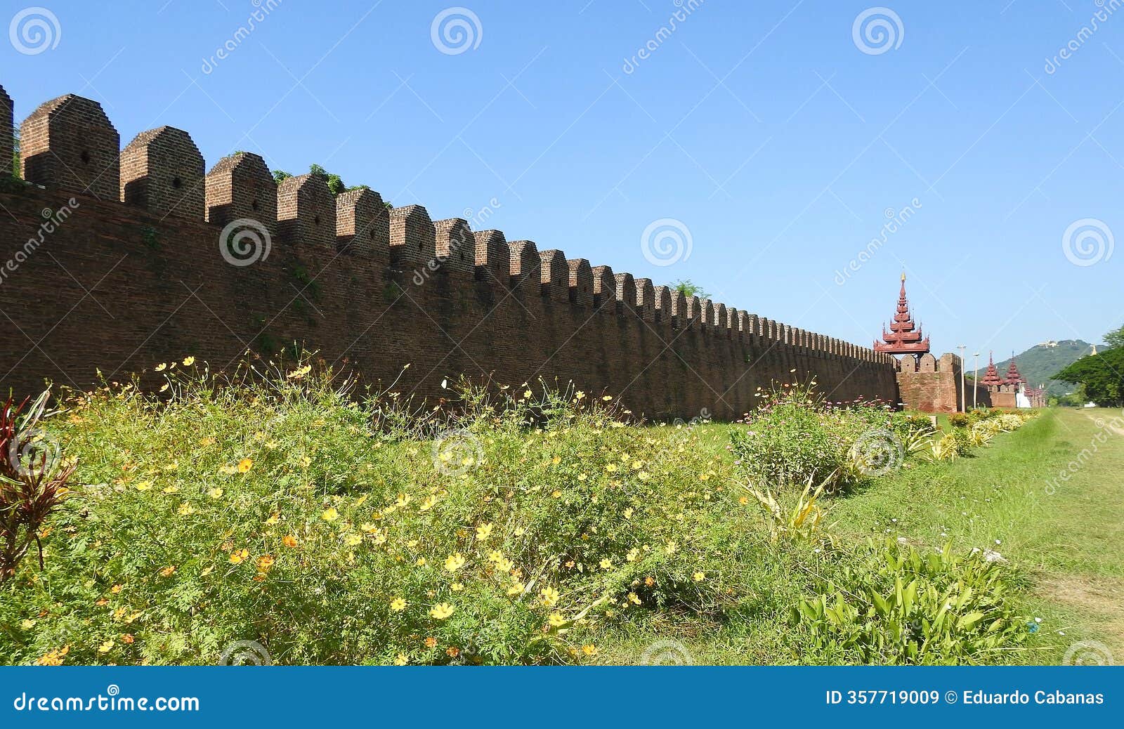 Wall, Royal Palace of Mandalay, Myanmar, Burma Stock Image - Image of ...
