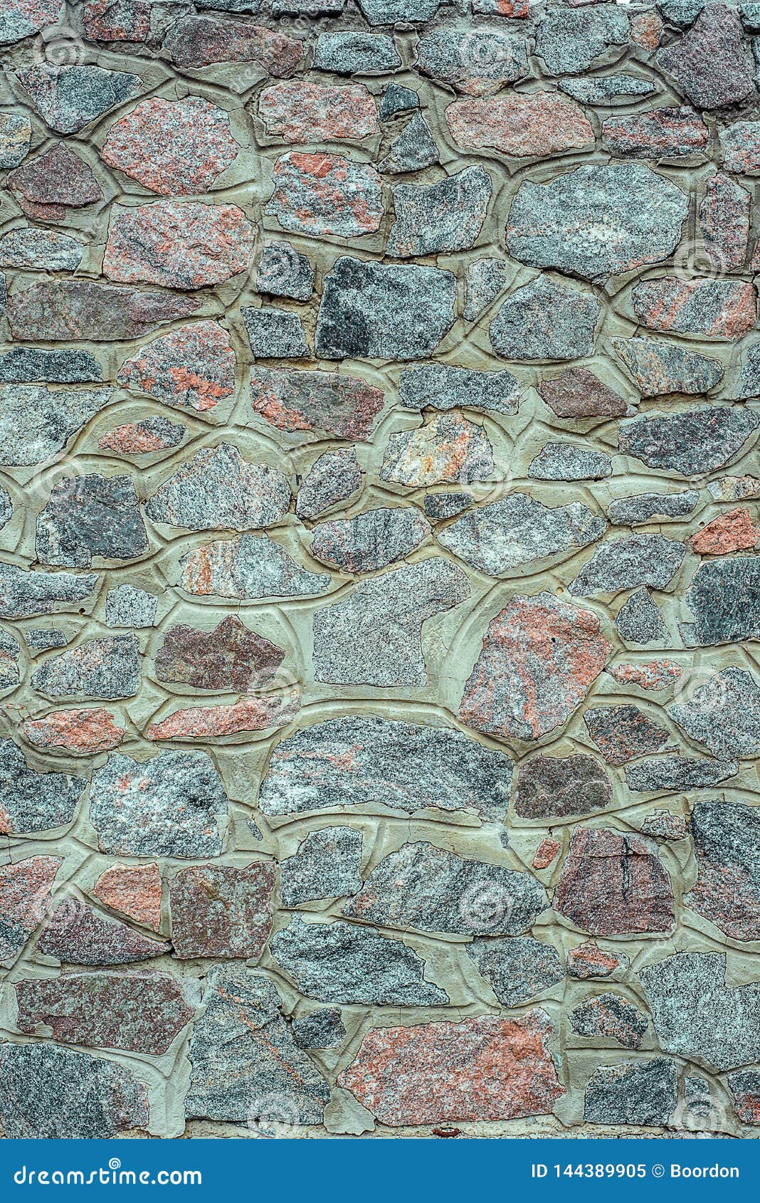 Wall from Rubble Stone of Gray and Red Color. Decorative Texture Uneven ...