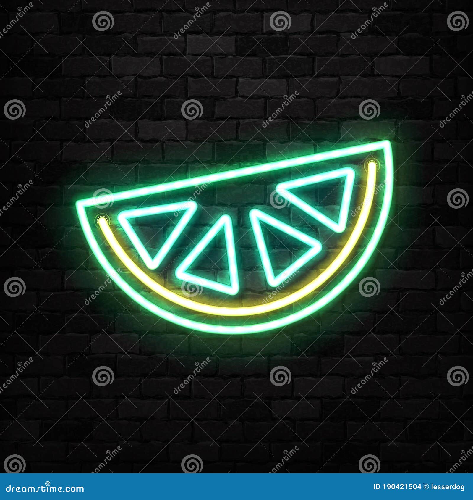Vector Realistic Isolated Neon Sign of Lime Logo for Template ...