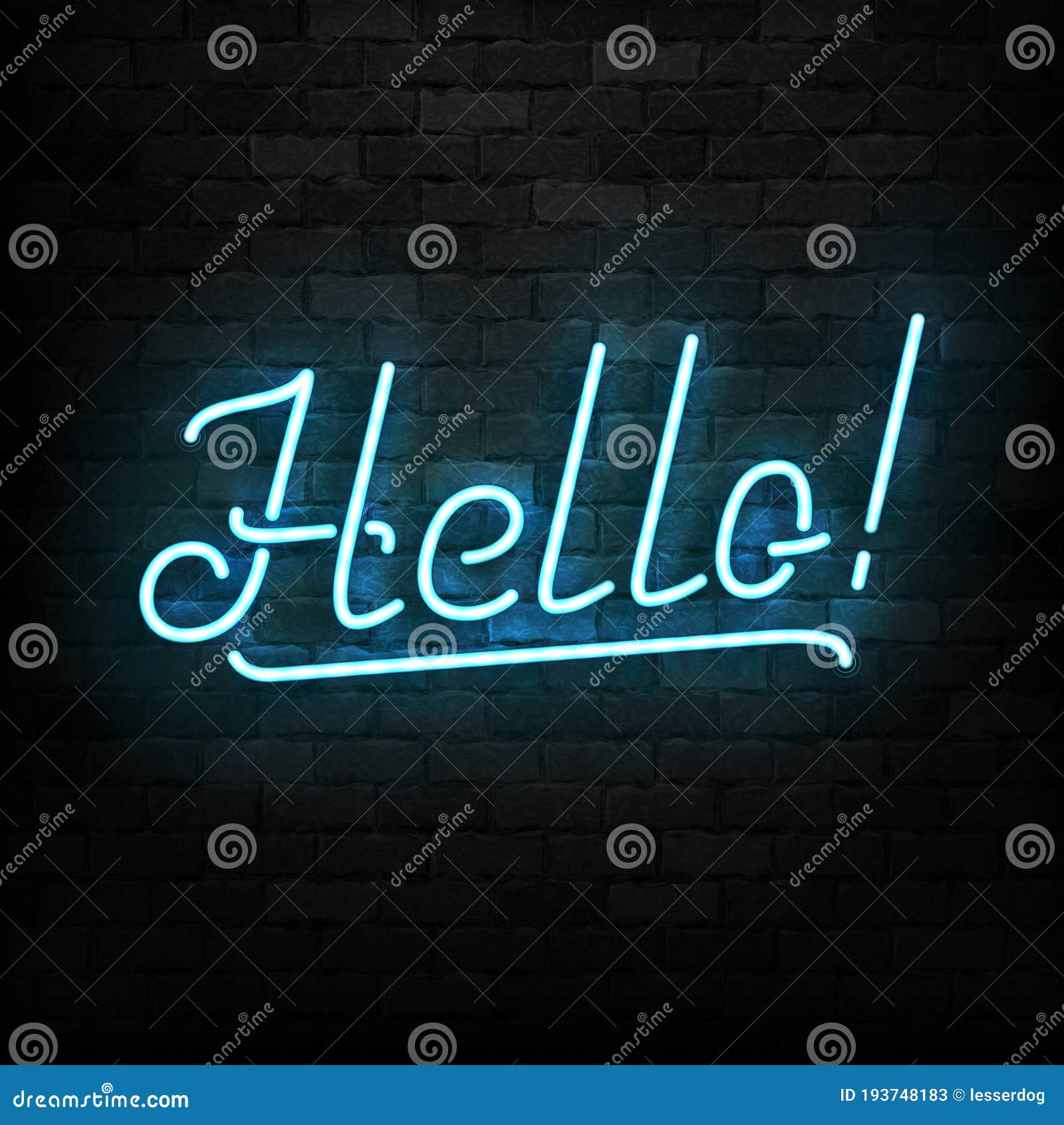 Vector Realistic Isolated Neon Sign of Hello Logo for Template ...