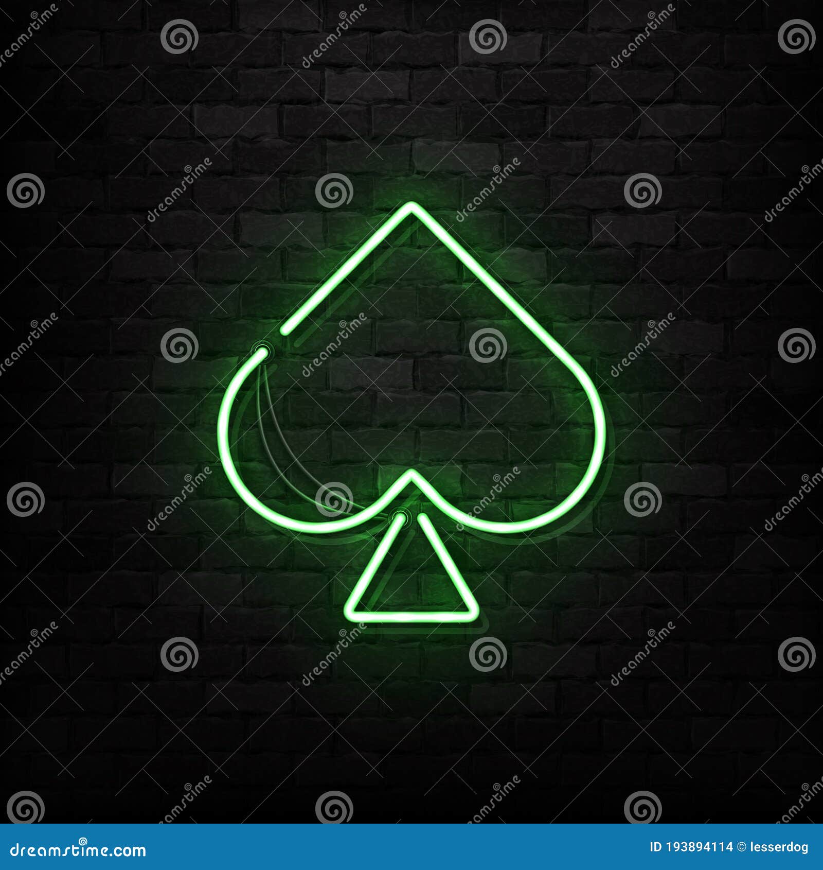 Neon Spade Suit Icon. Glowing Neon Spades Sign, Outline Card Suit ...