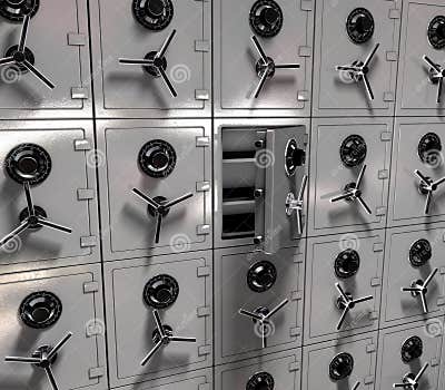 Wall of safes stock image. Image of safe, open, store - 1550703