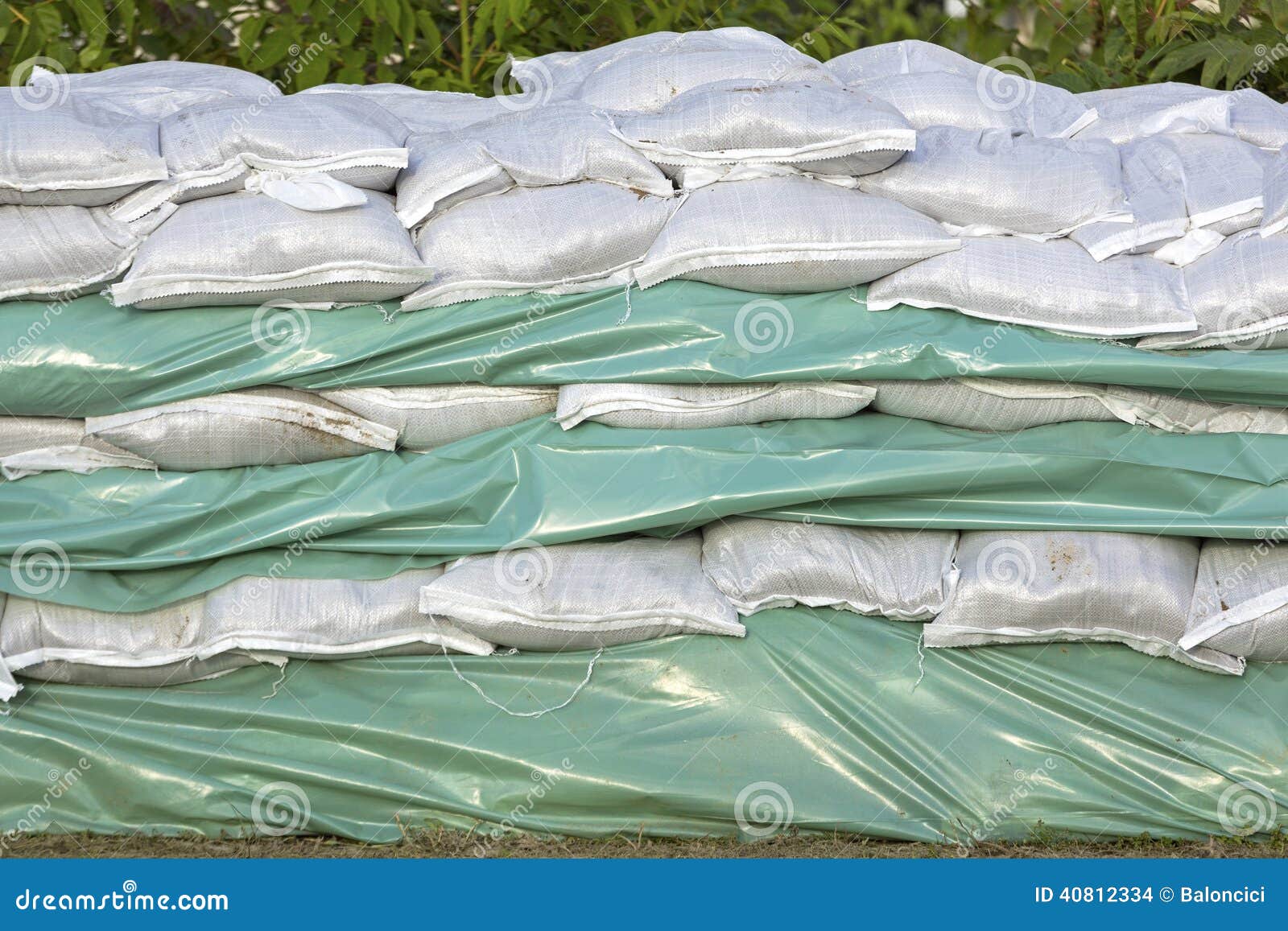 Wall of sandbags stock photo. Image of flooding, protection - 40812334