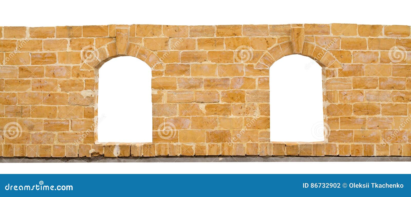 Wall of the Sandstone with the Two Openings Arches Stock Photo - Image ...