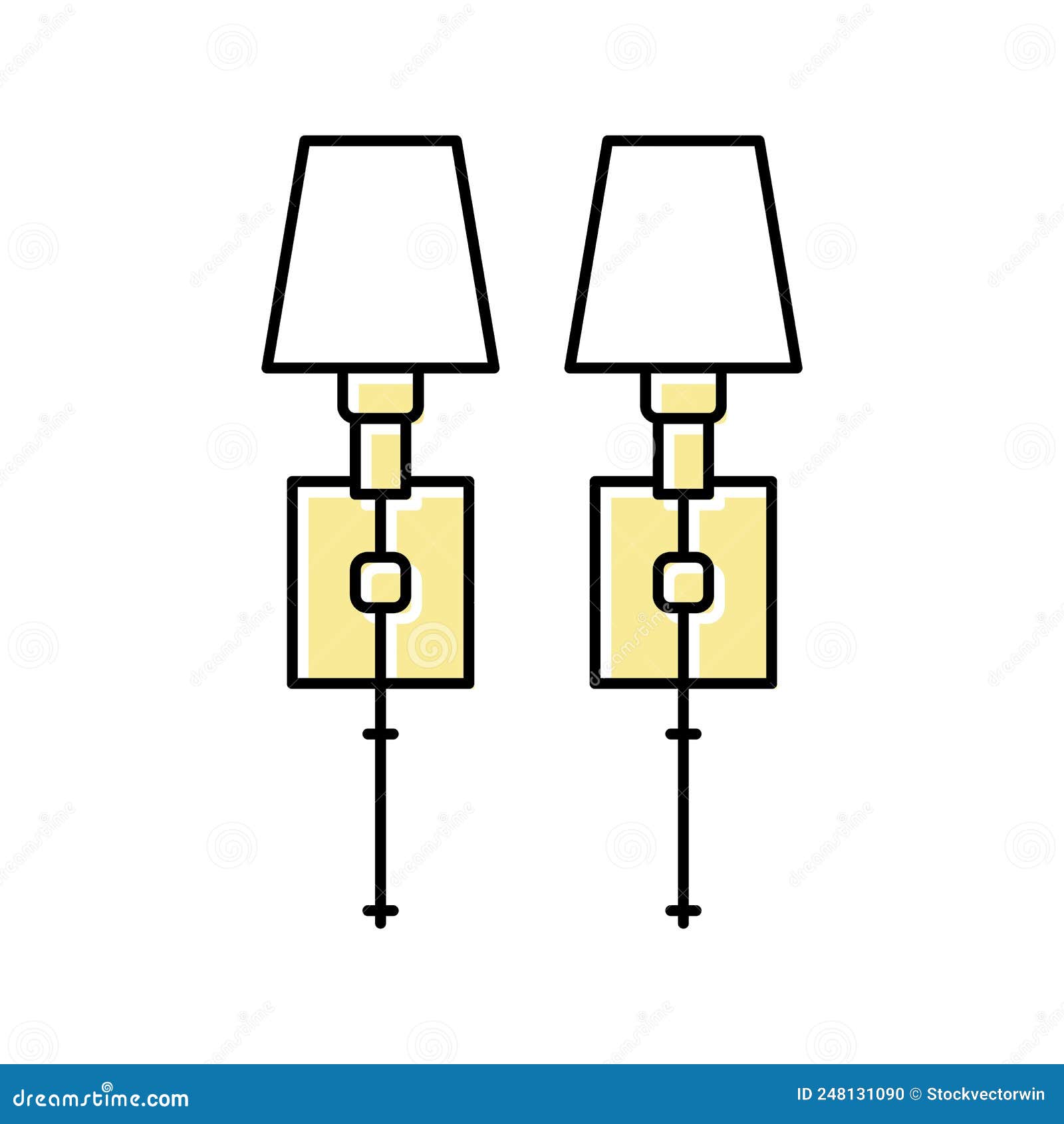 Wall Sconce Set Color Icon Vector Illustration Stock Vector ...