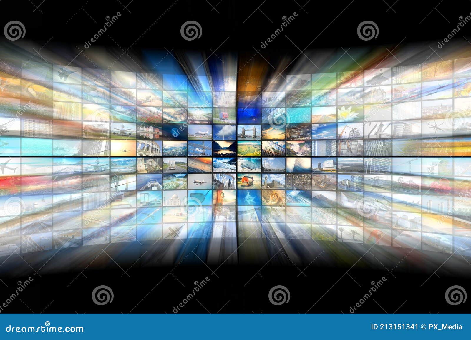 Wall of Screens - Streaming Media, Cable, Internet Concept Stock ...