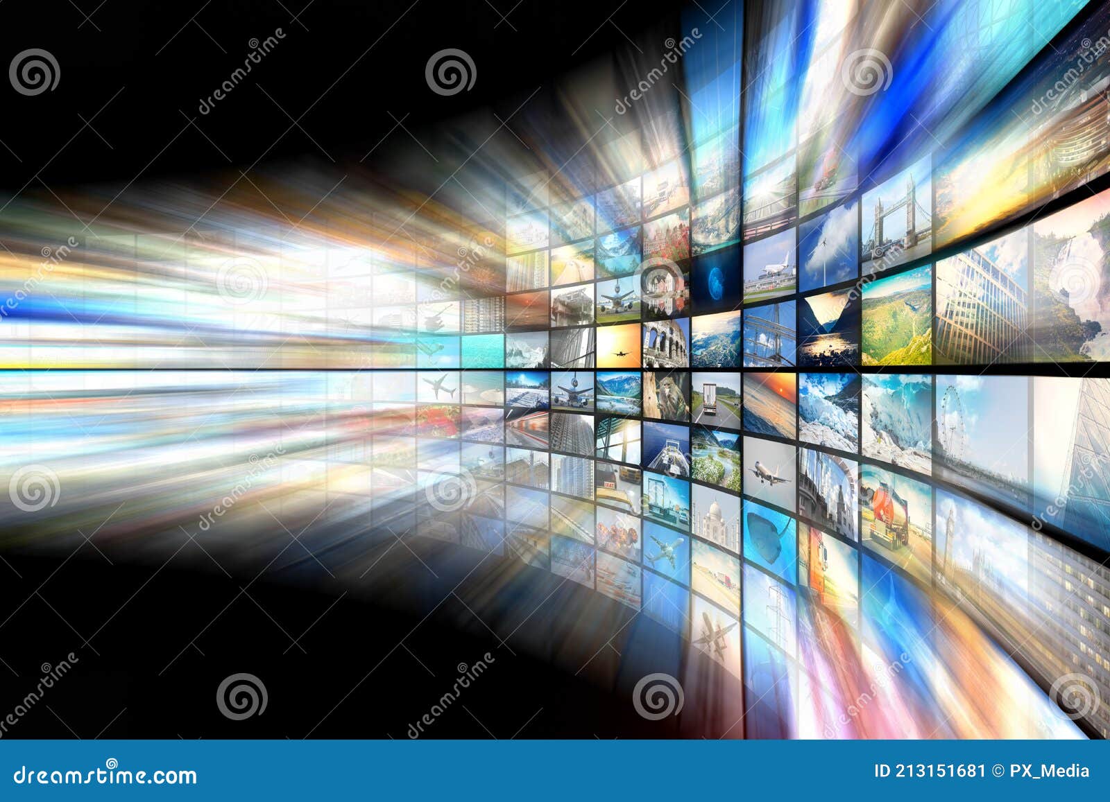 Wall of Screens - Streaming Media, Cable, Internet Concept Stock ...