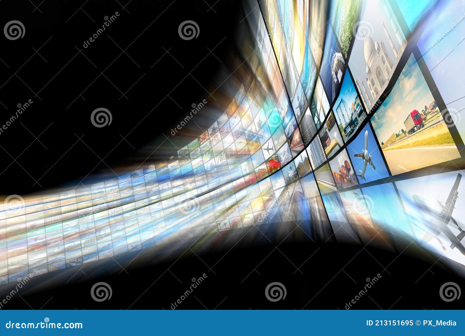 Wall of Screens - Streaming Media, Cable, Internet Concept Stock ...