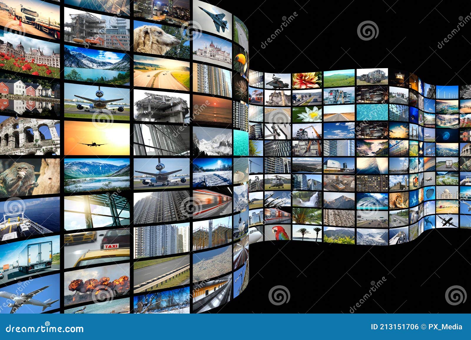 Wall of Screens - Streaming Media, Cable, Internet Concept Stock ...