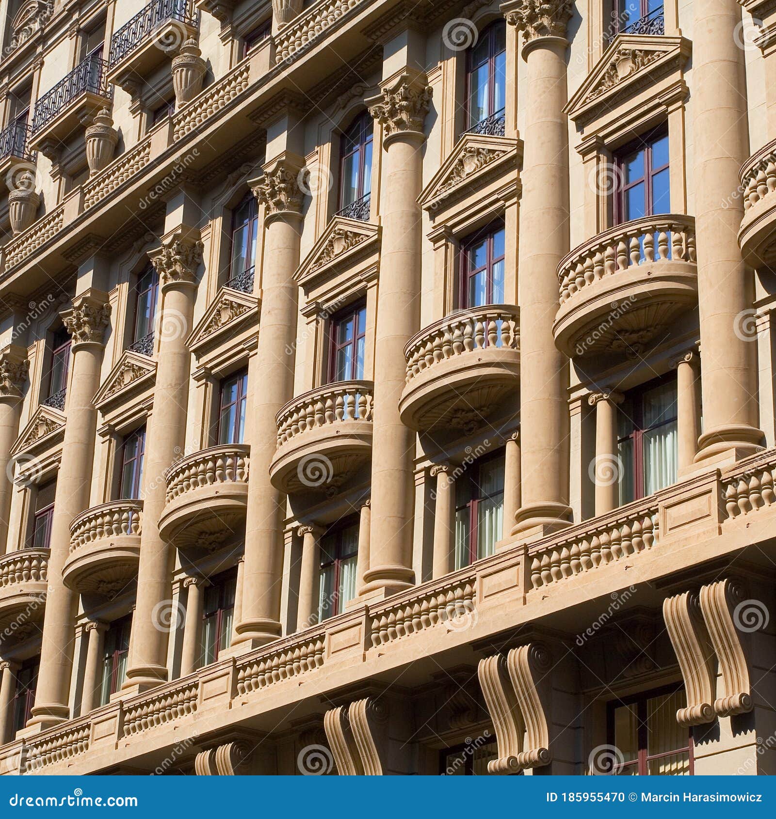 A Wall with Semi-circular Windows Stock Photo - Image of shadows, floor ...