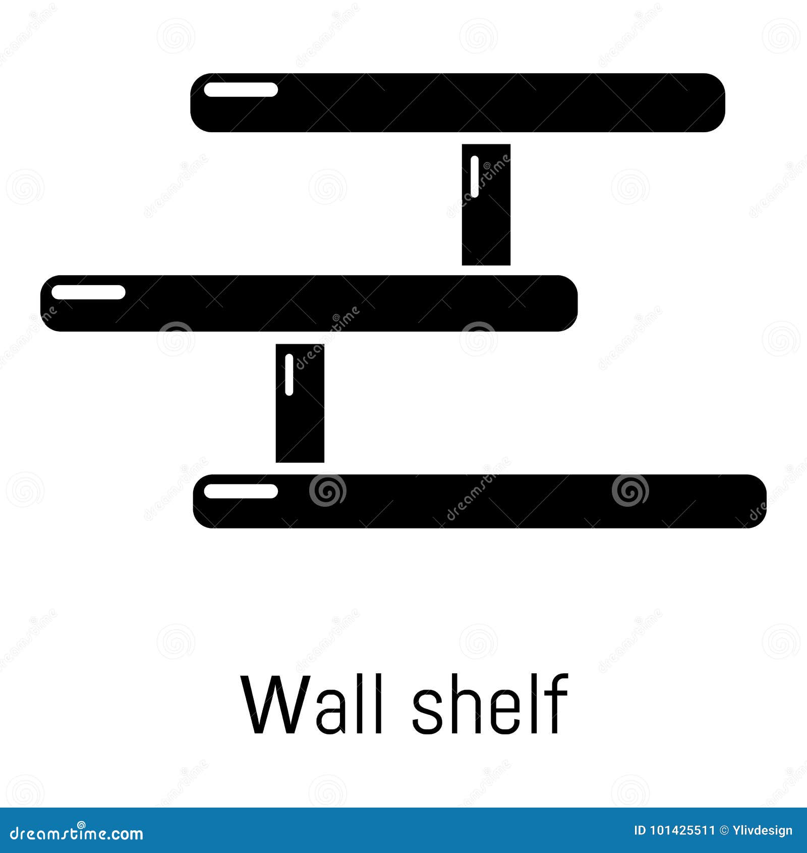 Wall Shelf Icon, Simple Black Style Stock Vector - Illustration of ...