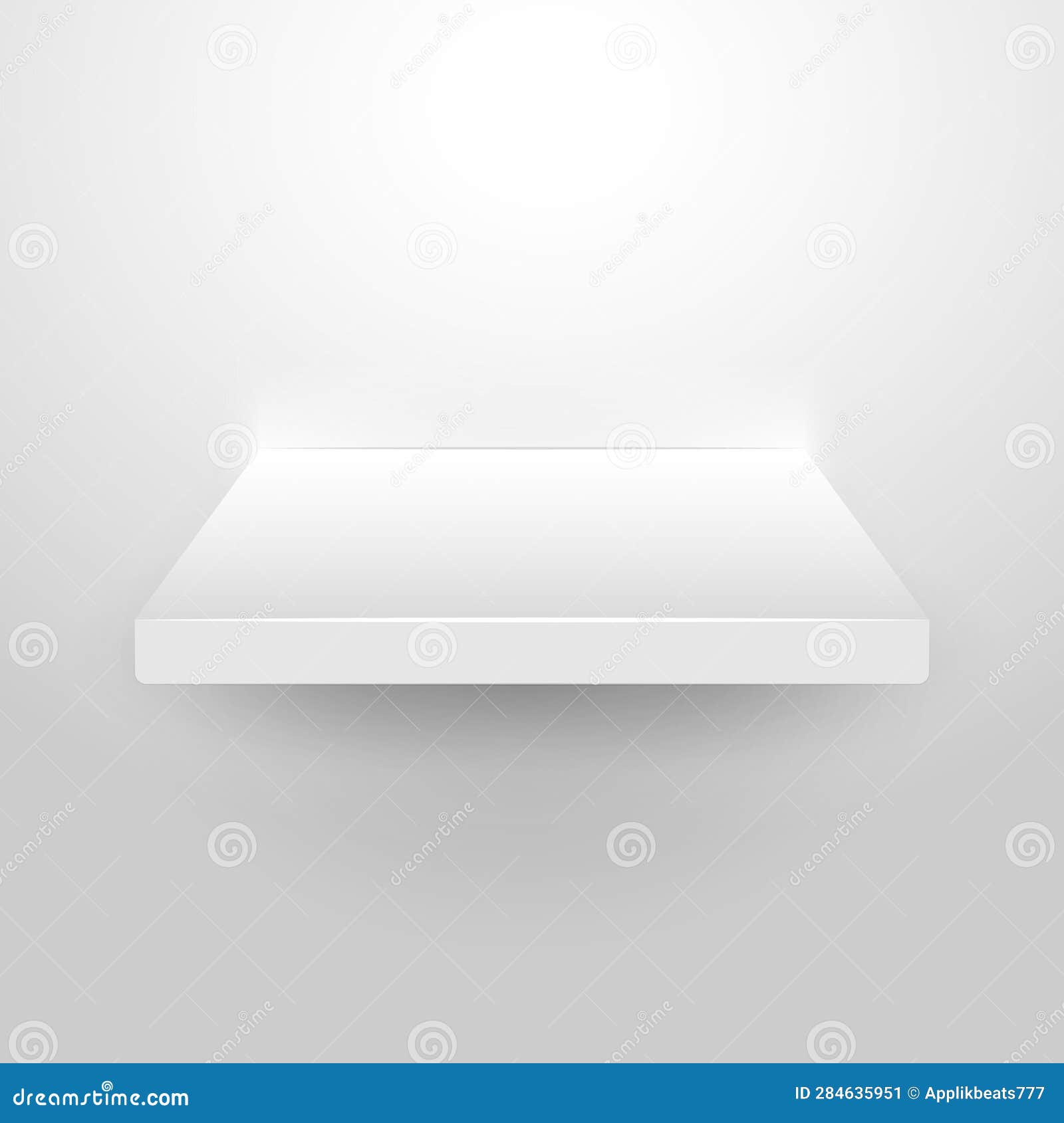 Wall Shelf White 3d Empty Store Background Interior Isolated. Bookshelf ...