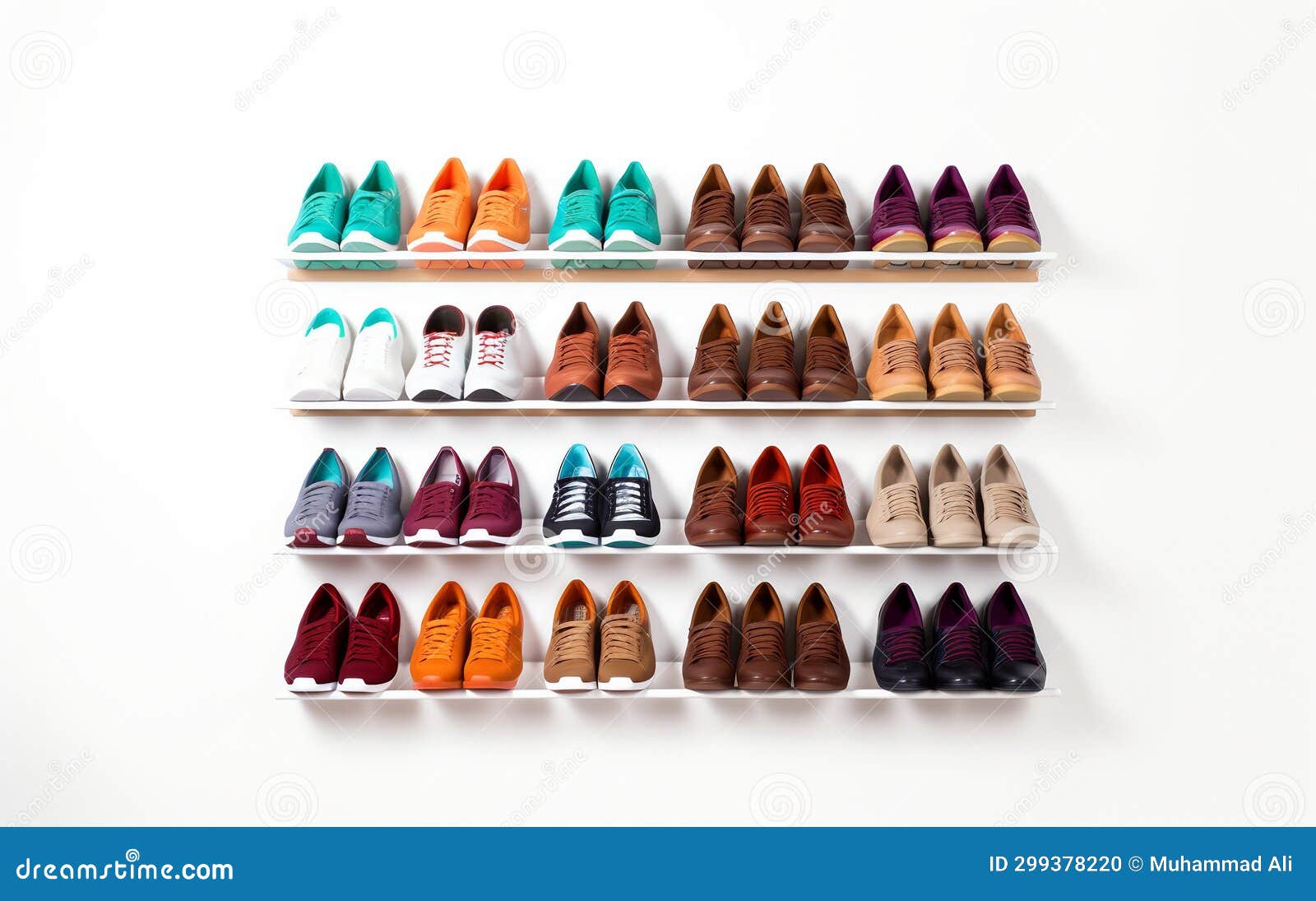 Wall Shoe Rack Snapshot on White Background Stock Illustration ...