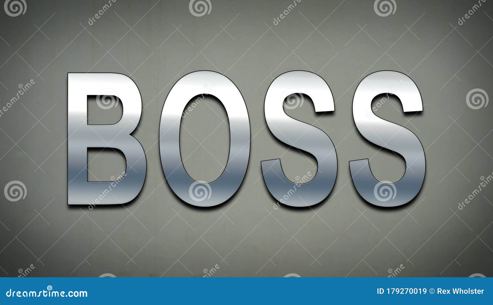 Wall sign for BOSS stock image. Image of wall, business - 179270019