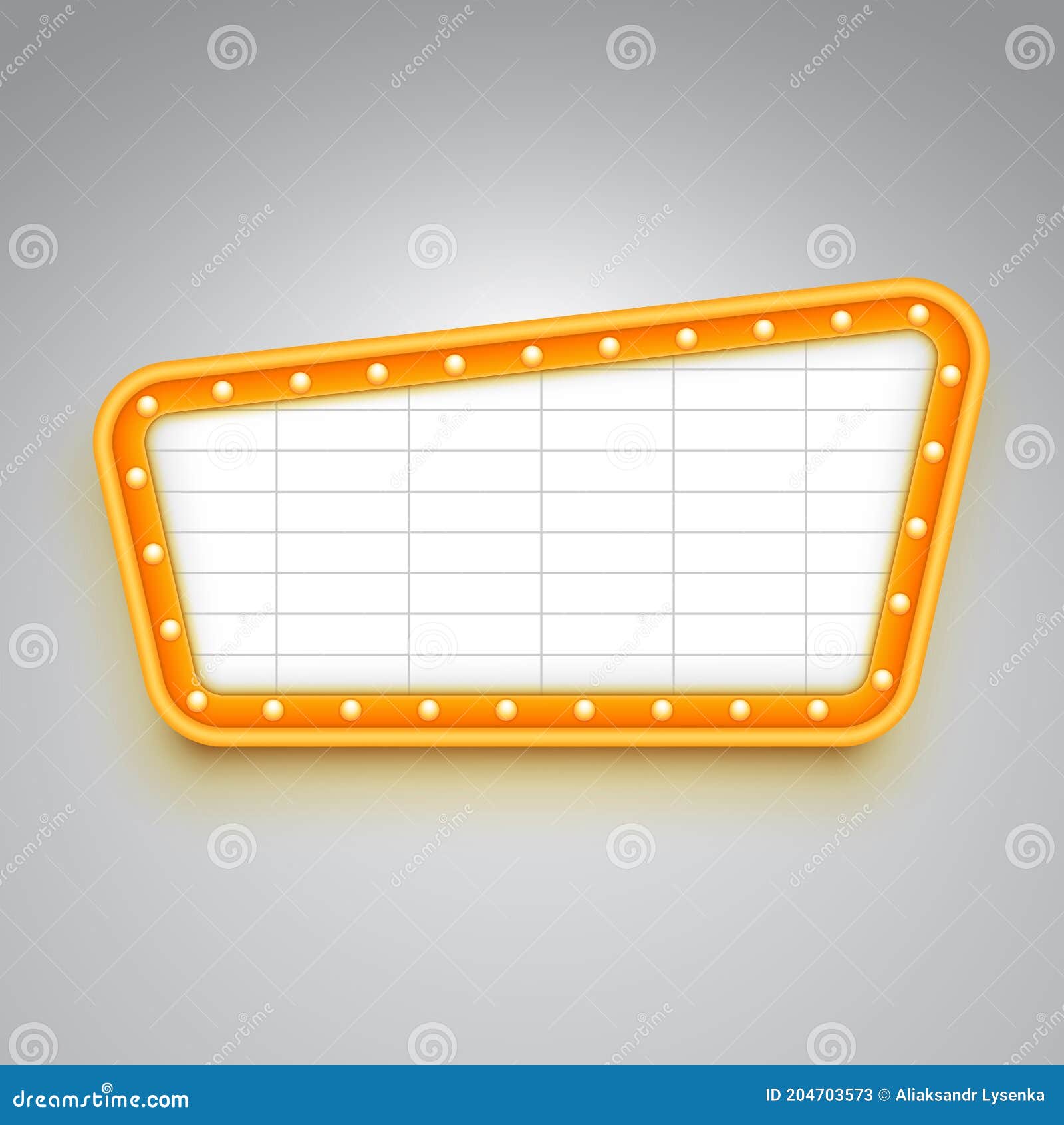 Wall Sign with Marquee Lights. Empty Signage Mockup for Text Message ...