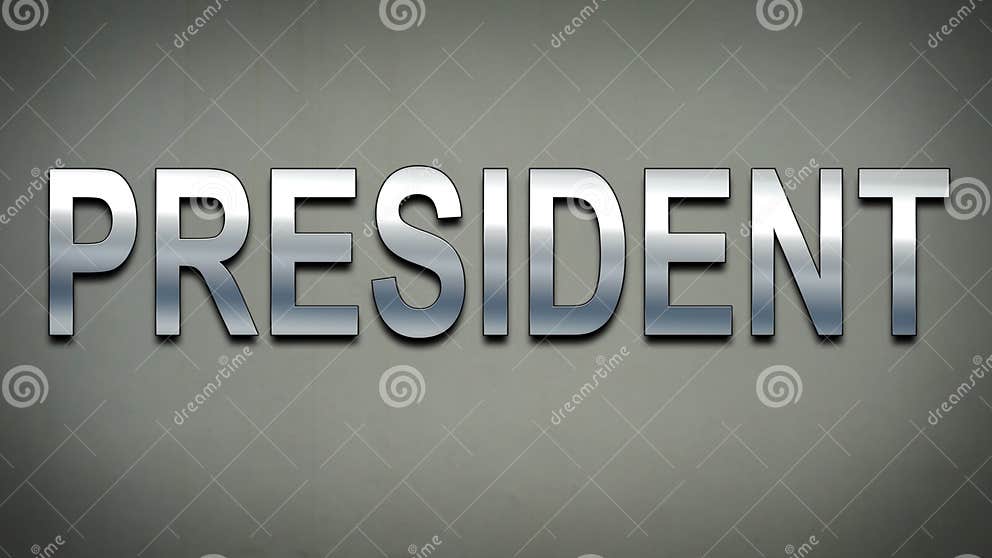 Wall sign for PRESIDENT stock image. Image of lettering - 179270169