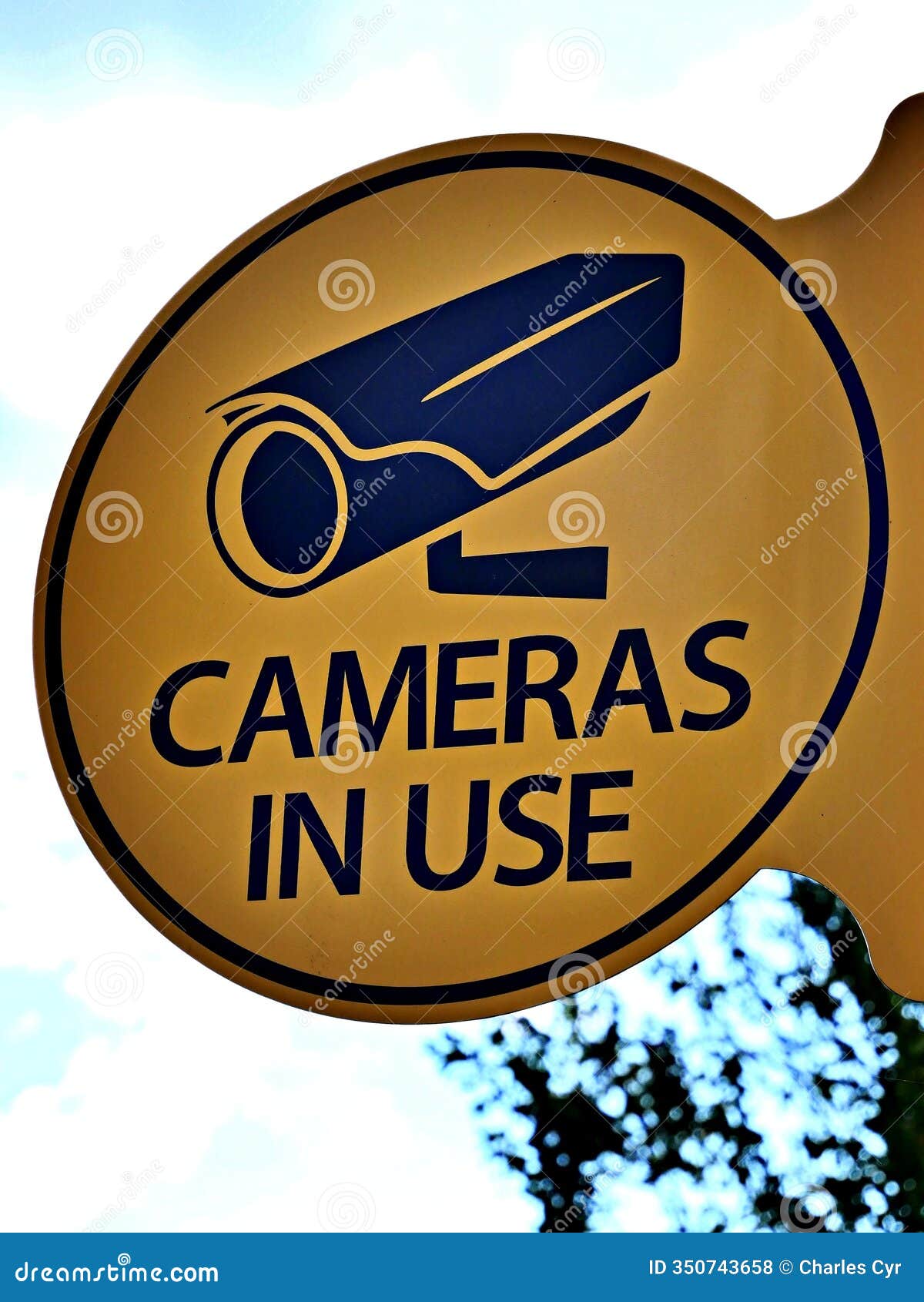 Wall Sign of Surveillance Camera Stock Photo - Image of police ...
