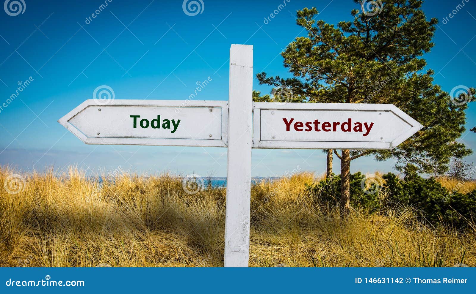 Wall Sign Today Versus Yesterday Stock Illustration - Illustration of ...
