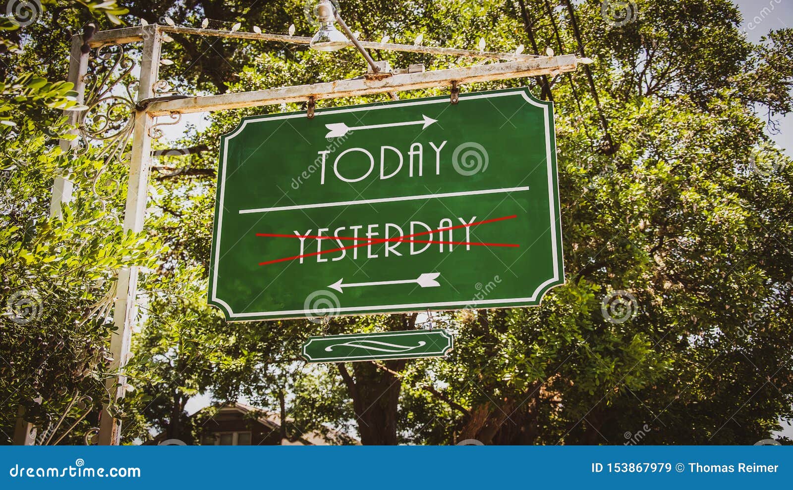 Wall Sign Today Versus Yesterday Stock Image - Image of change ...