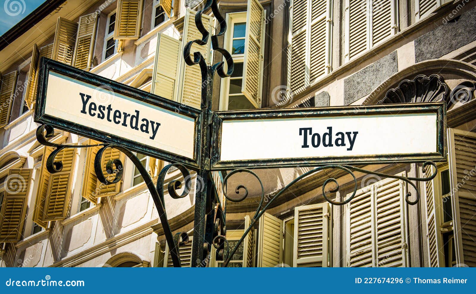Wall Sign Today Versus Yesterday Stock Illustration - Illustration of ...
