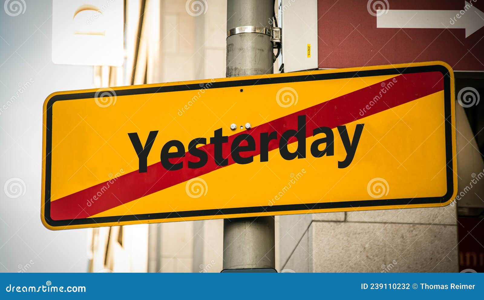 Wall Sign Today Versus Yesterday Stock Illustration - Illustration of ...