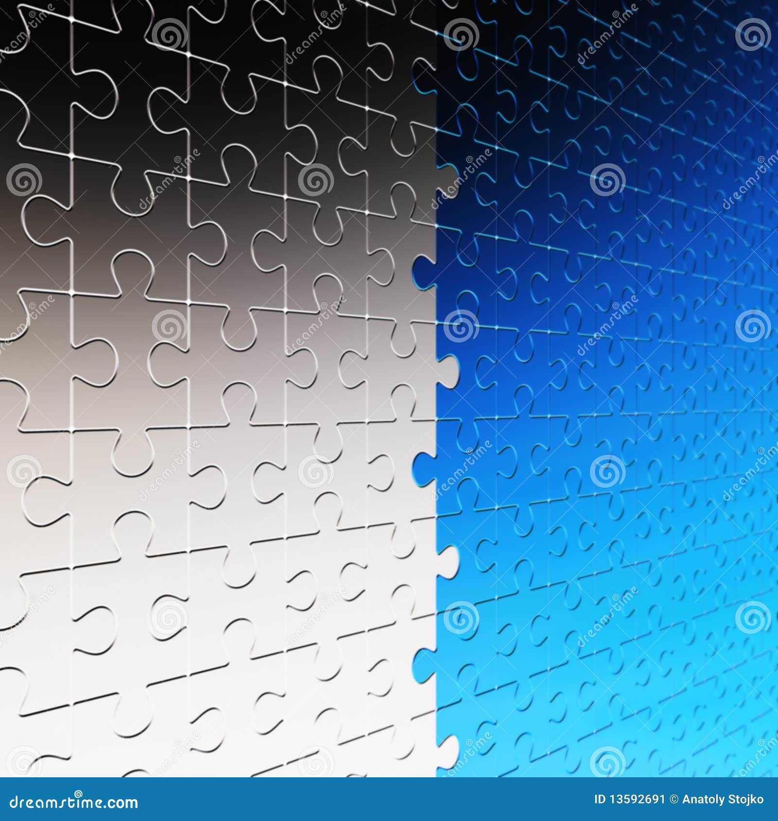 Wall of Silver and Blue Puzzle Stock Illustration - Illustration of ...