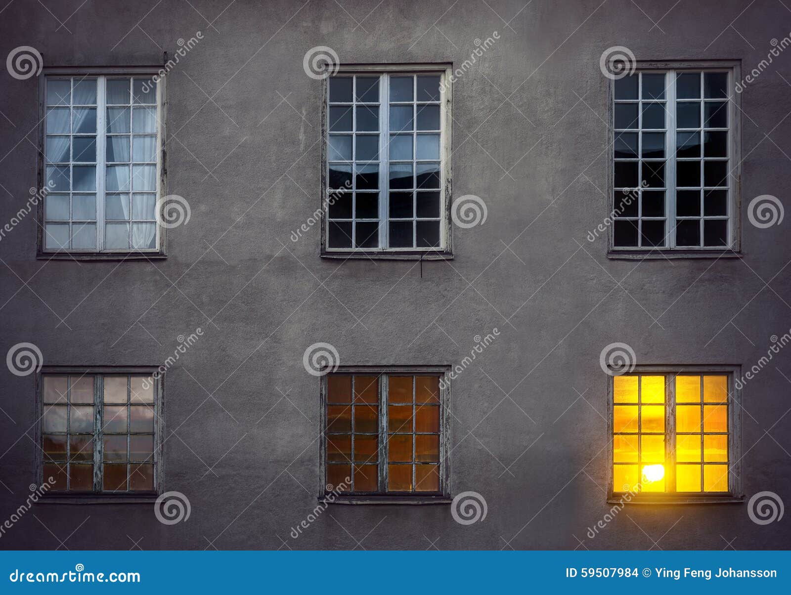Wall with six windows stock photo. Image of building - 59507984