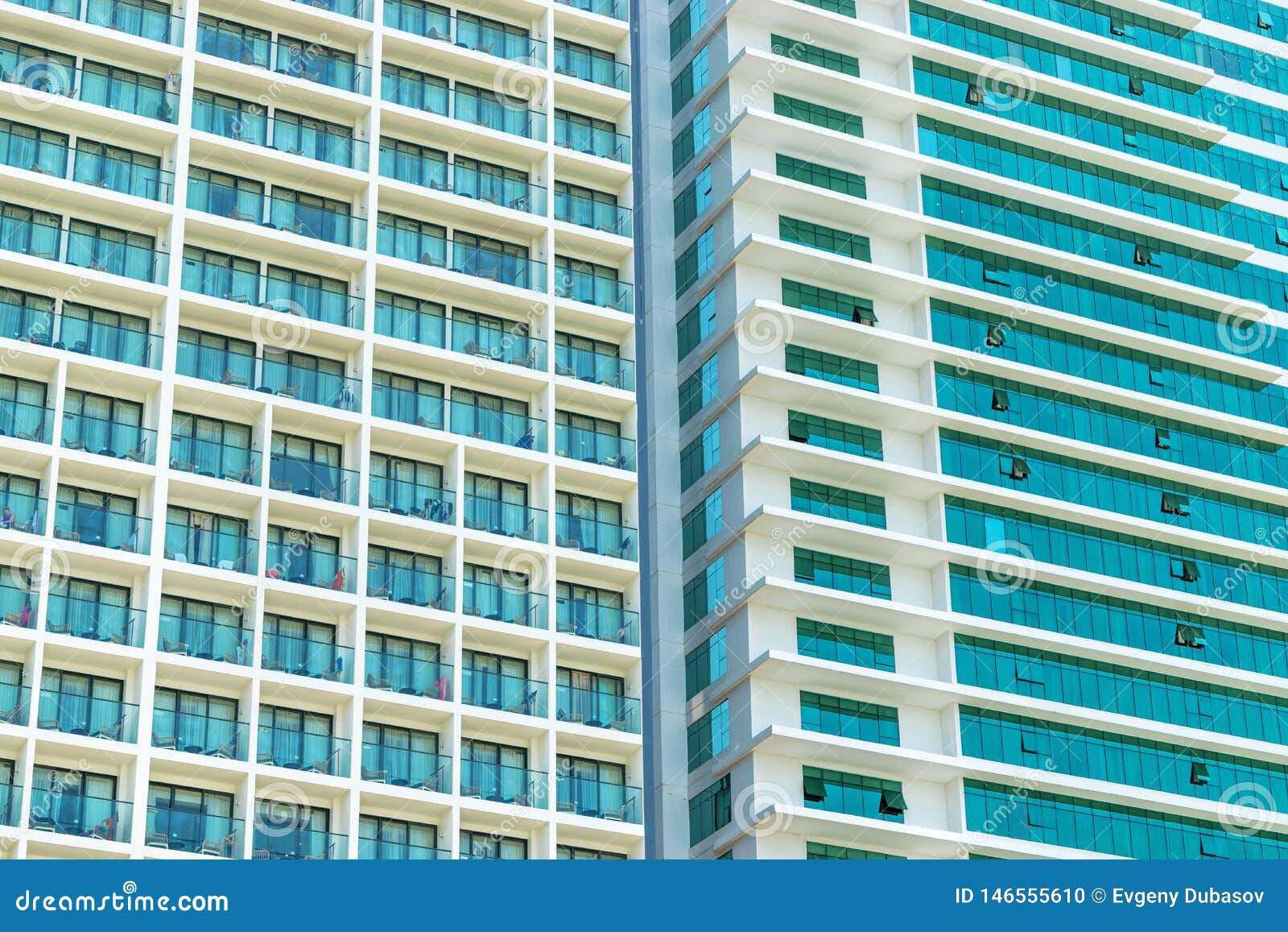 Wall of Skyscraper with Balconies and Windows Stock Photo - Image of ...