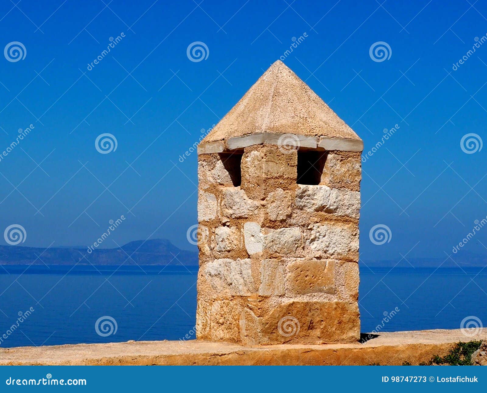 Wall at Fortezza or Fort of Rethymno Crete Greece Stock Image - Image ...