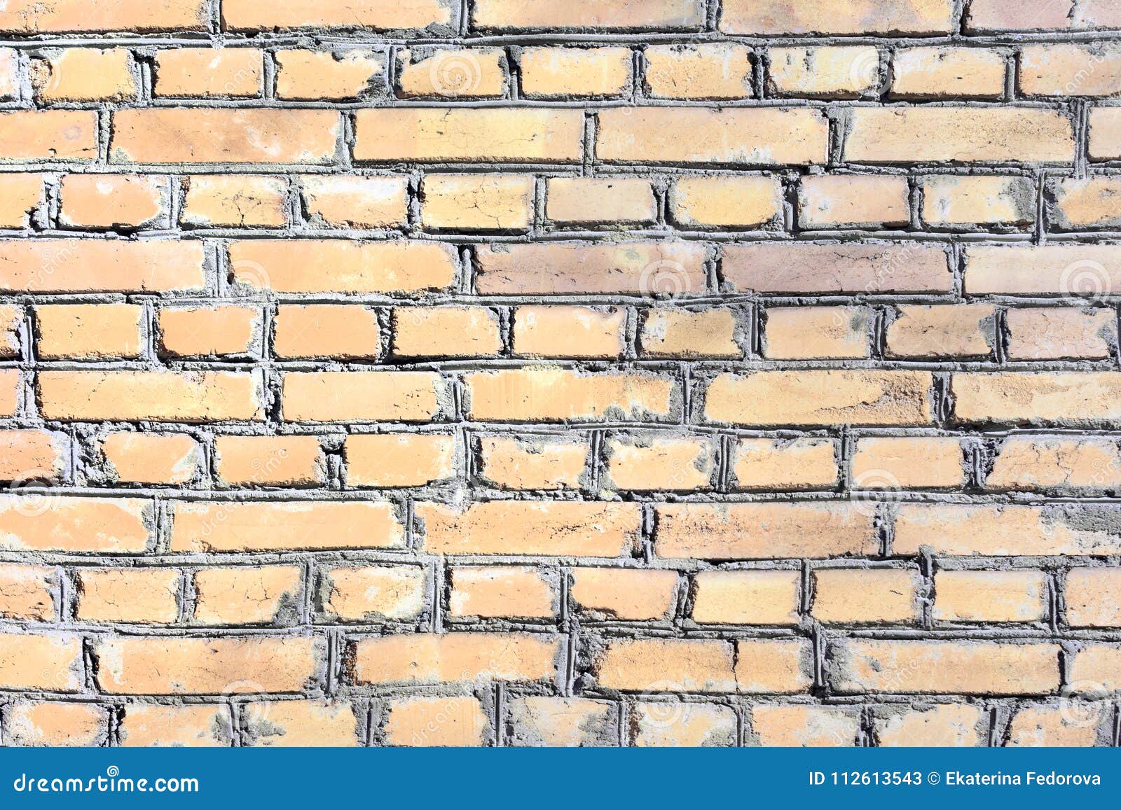 A Wall of Smooth Yellow Bricks. Blank Texture Background of Brickwork ...