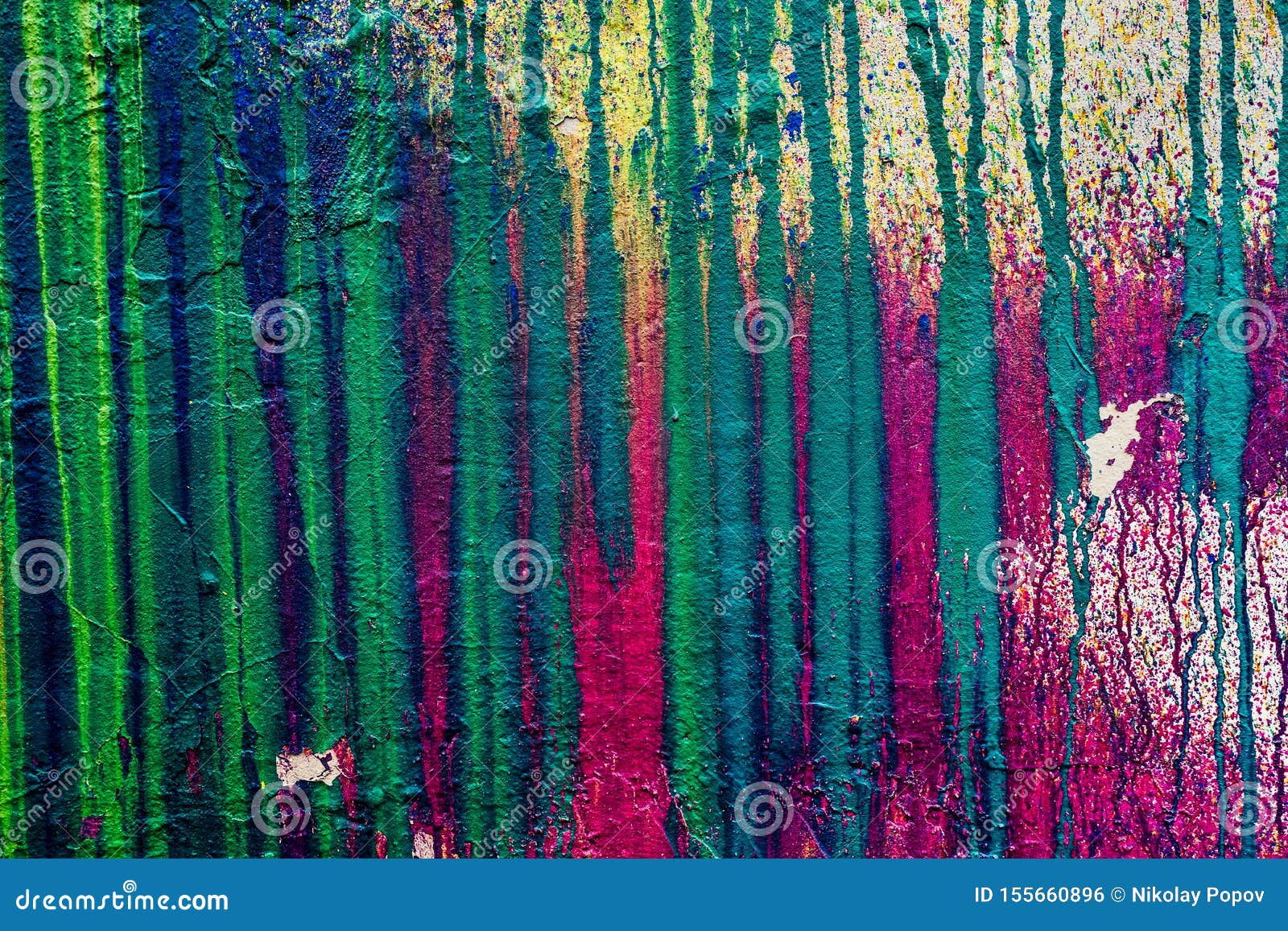 Wall with Smudges of Multi-colored Paint Stock Photo - Image of paint ...