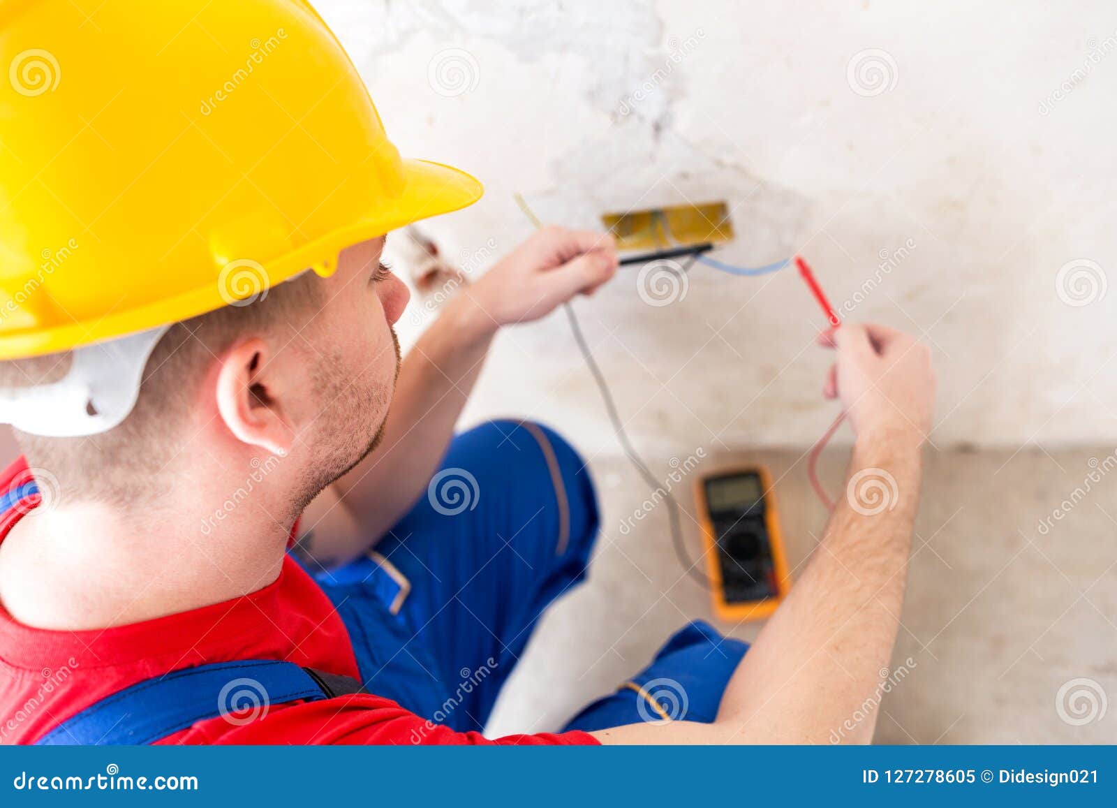 Wall Socket Current Checking with Unimer Stock Image - Image of ...