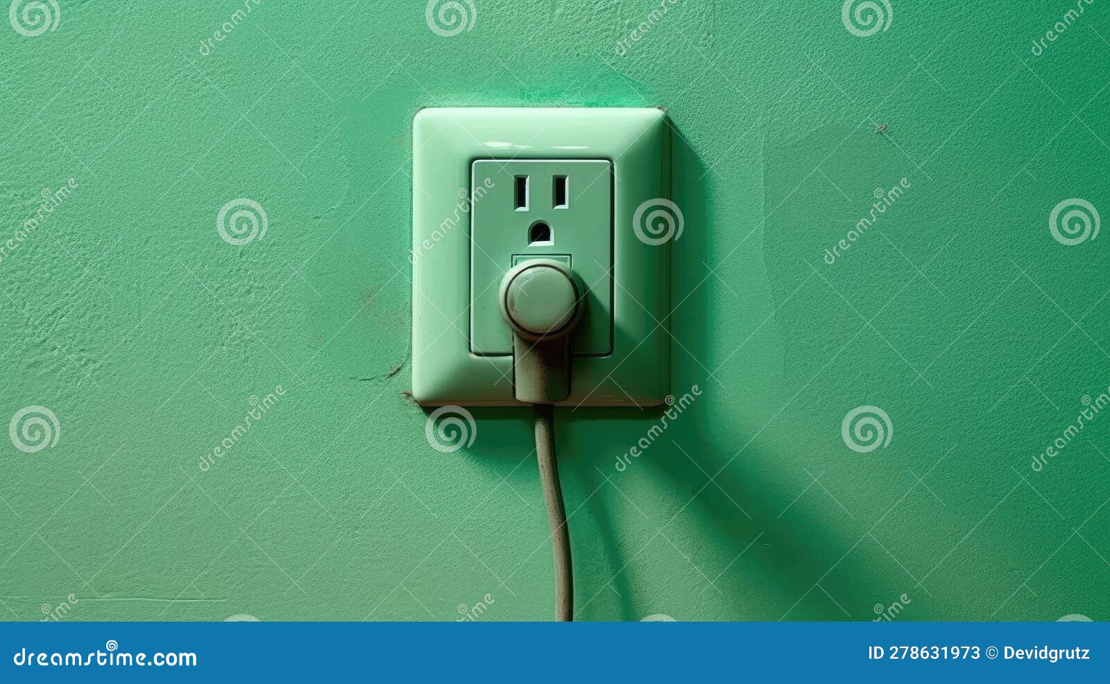 Wall Socket on Green Wall. Generative AI Stock Image - Image of socket ...