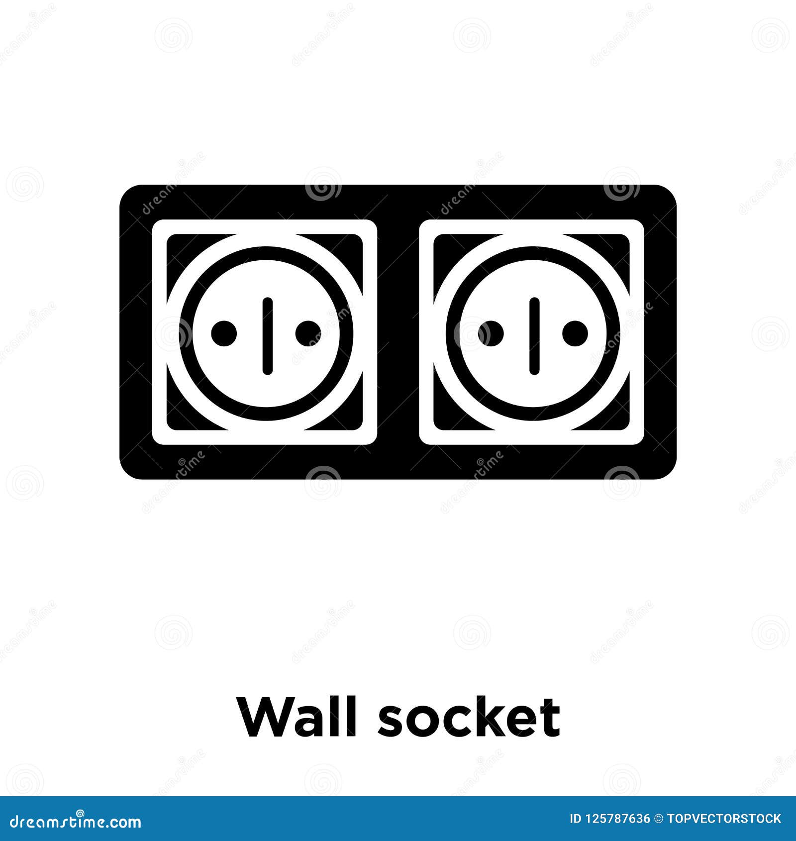 Wall Socket Icon Vector Isolated on White Background, Logo Concept of ...