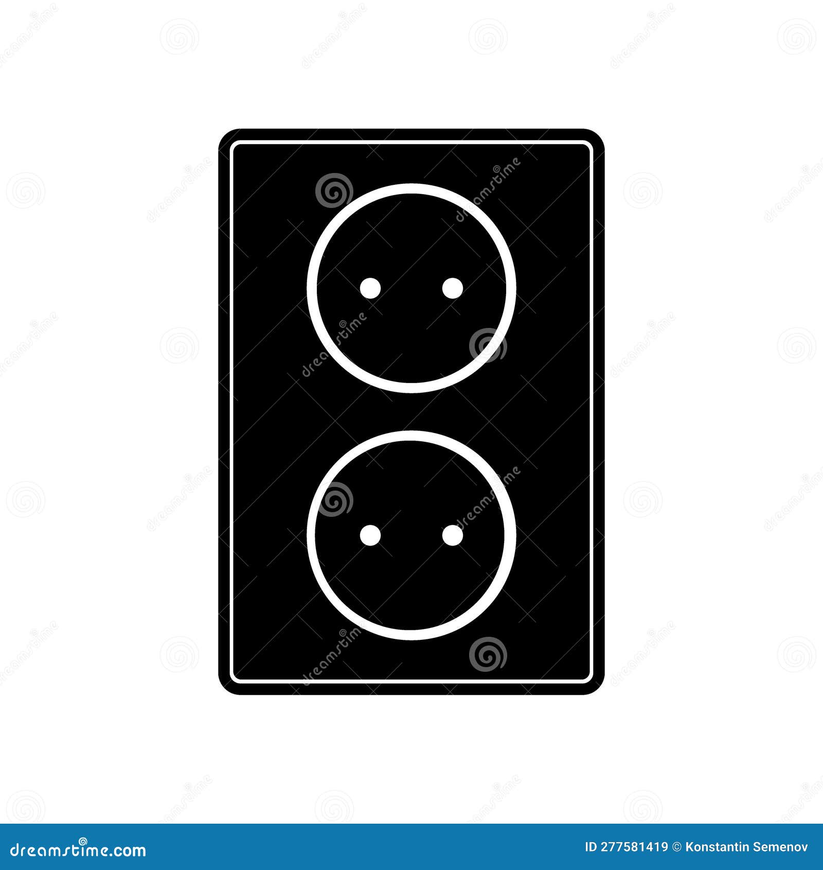 Wall socket icon on white stock illustration. Illustration of icon ...