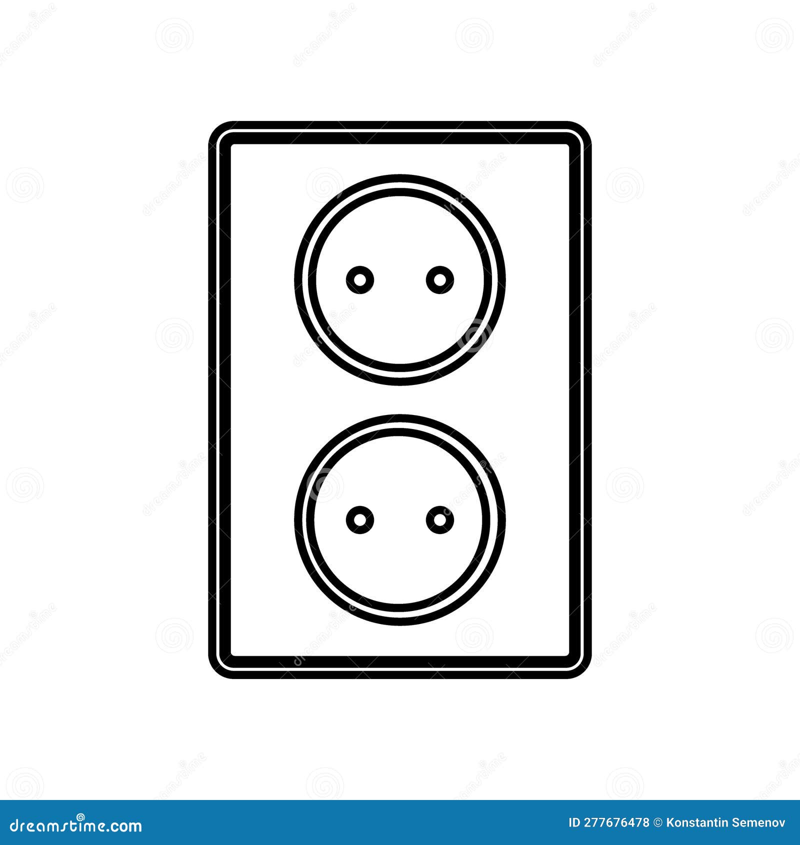 Wall socket icon on white stock vector. Illustration of icon - 277676478