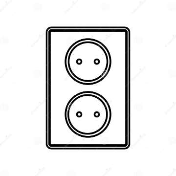 Wall socket icon on white stock vector. Illustration of icon - 277676478