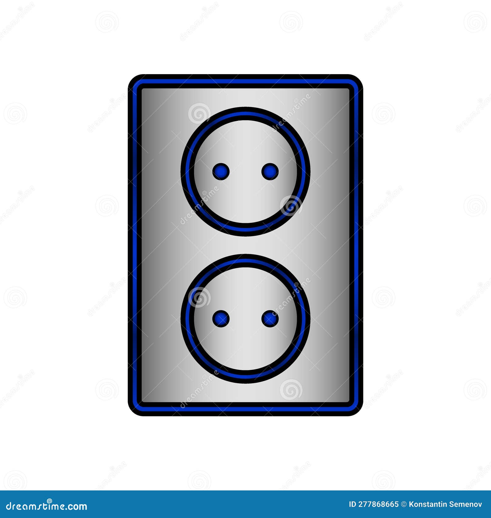 Wall socket icon on white stock vector. Illustration of voltage - 277868665