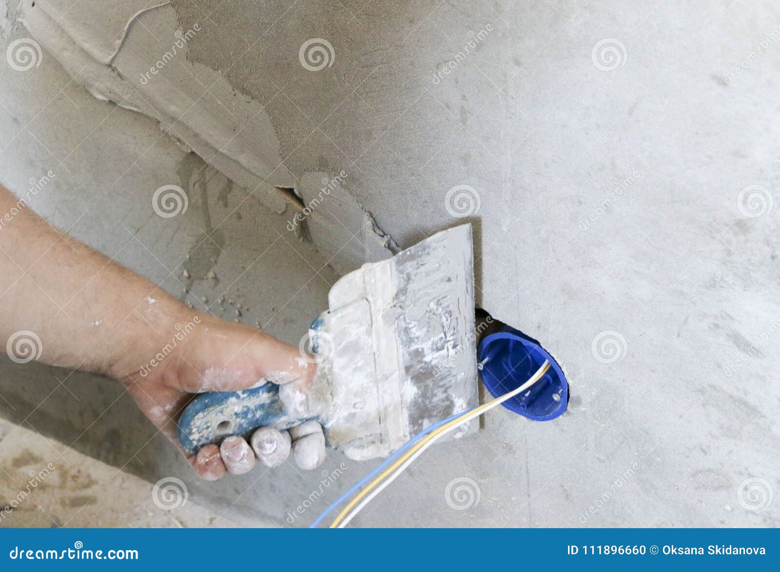 Wall Socket Installation.Work on Installing Electrical Outlets ...