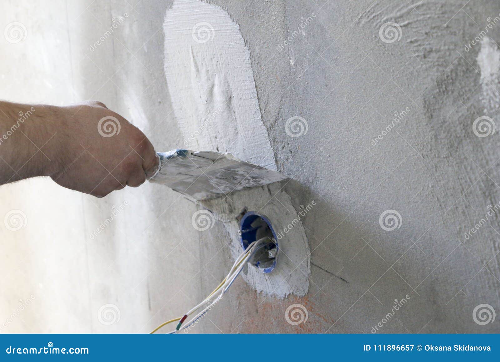 Wall Socket Installation.Work on Installing Electrical Outlets ...